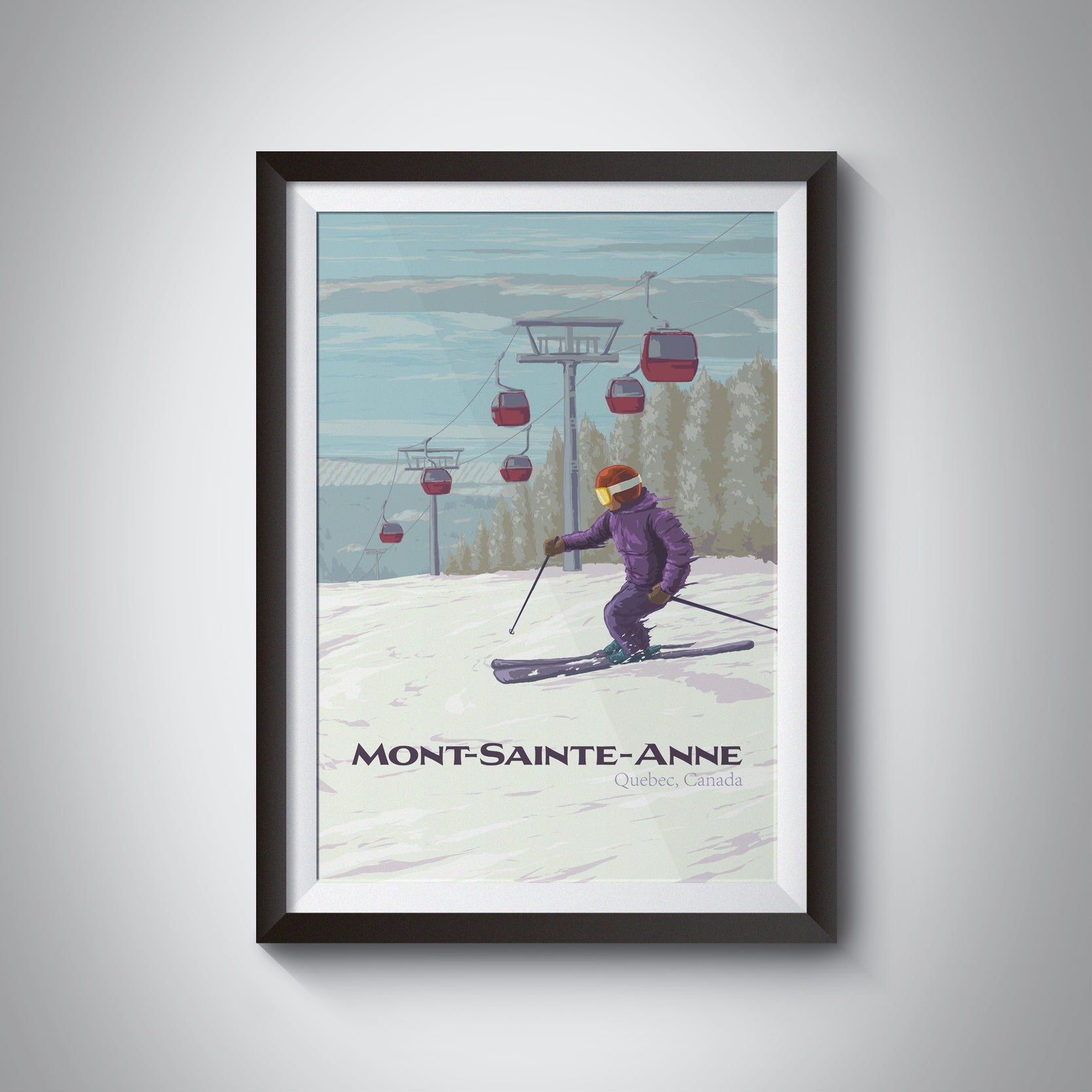 Mont Sainte Anne Quebec Ski Resort Travel Poster – Bucket List Prints