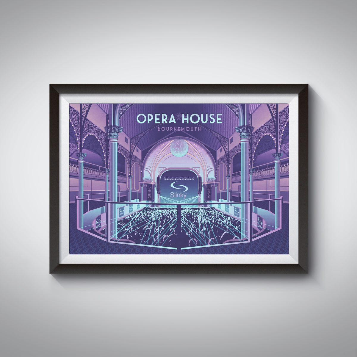 Opera House Bournemouth Slinky Travel Poster – Bucket List Prints