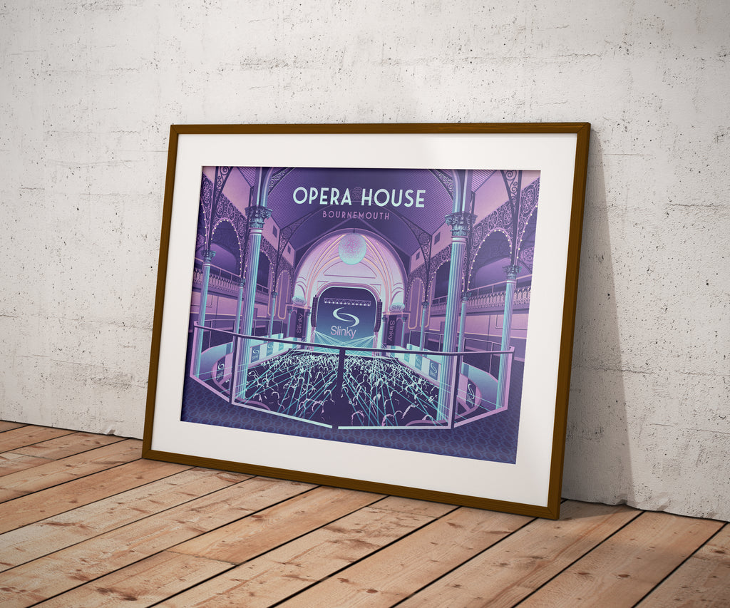 Opera House Bournemouth Slinky Travel Poster – Bucket List Prints