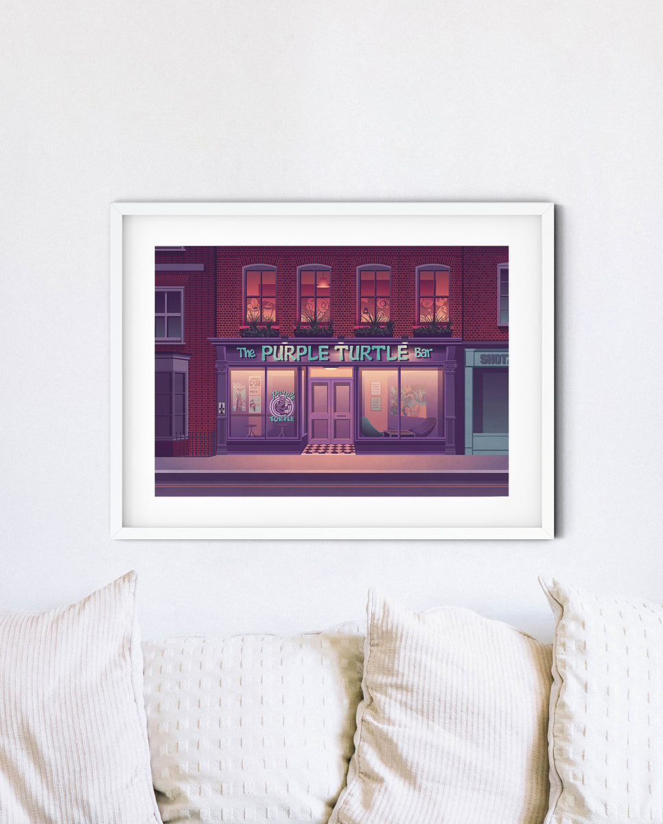 Purple Turtle Reading Poster – Bucket List Prints