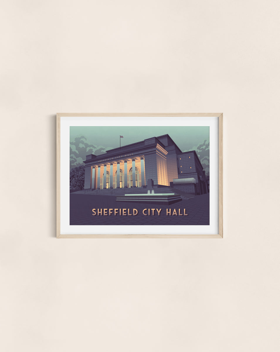 Sheffield City Hall Travel Poster – Bucket List Prints