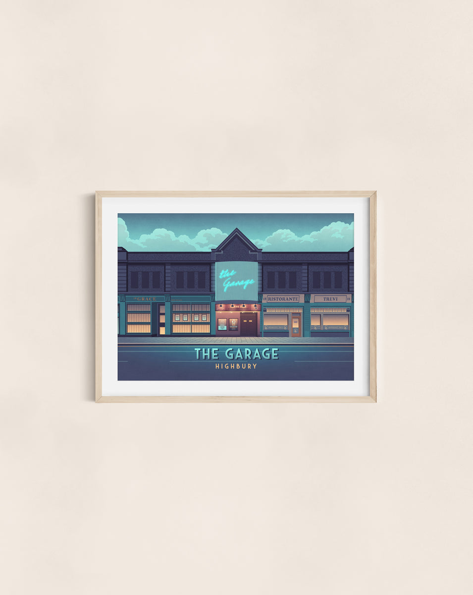 The Garage Highbury London Travel Poster – Bucket List Prints