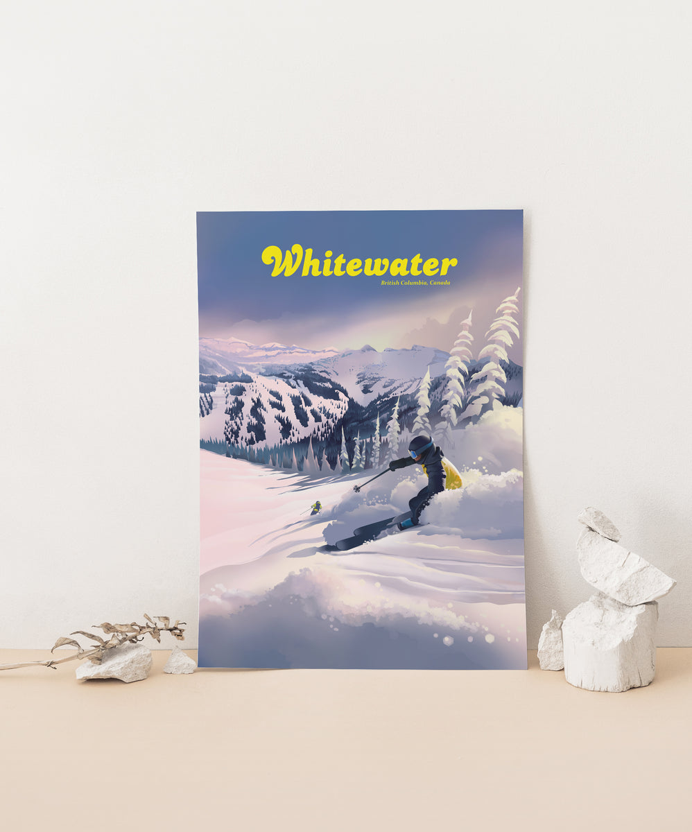 Whitewater Ski Resort Travel Poster – Bucket List Prints