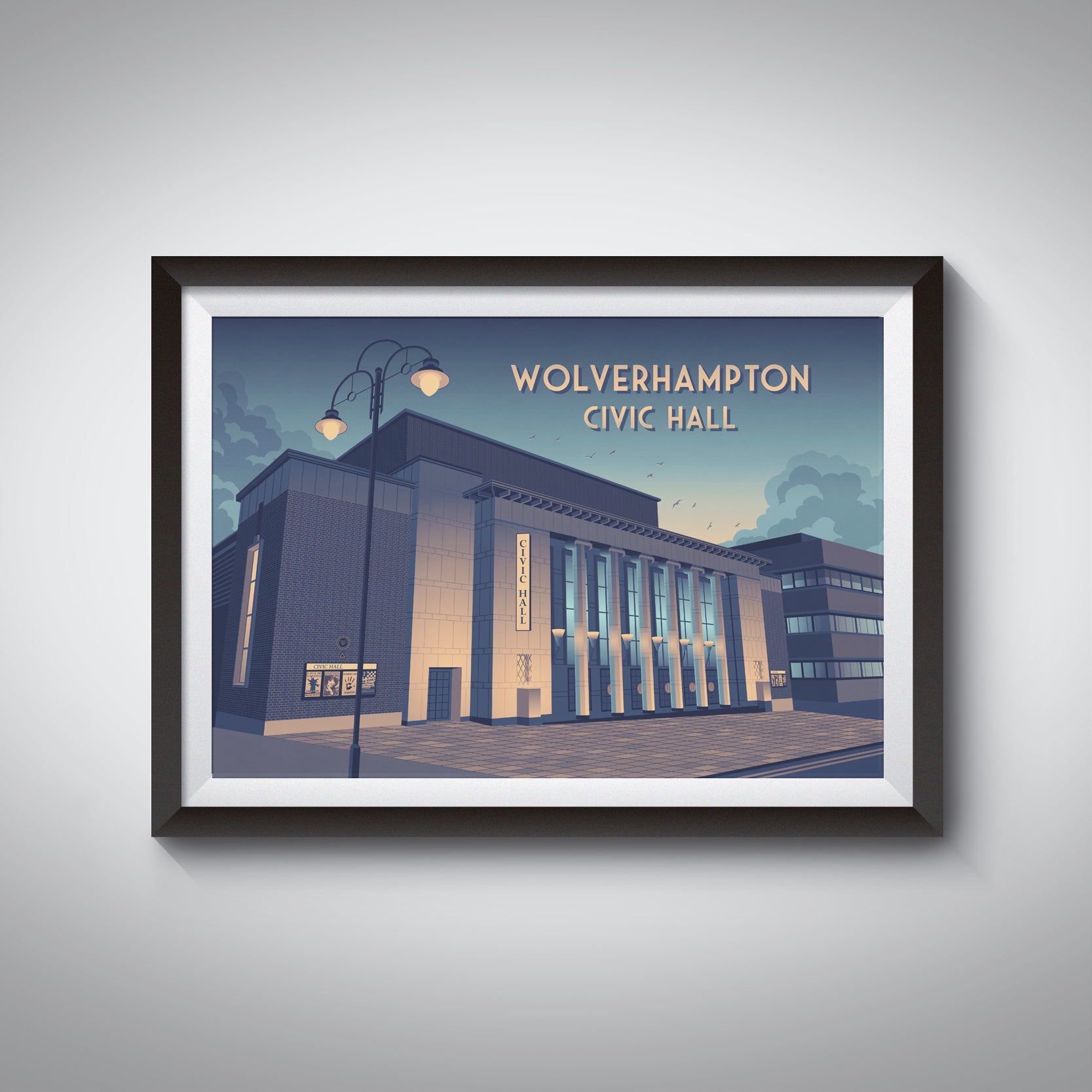 Wolverhampton Civic Hall Travel Poster – Bucket List Prints