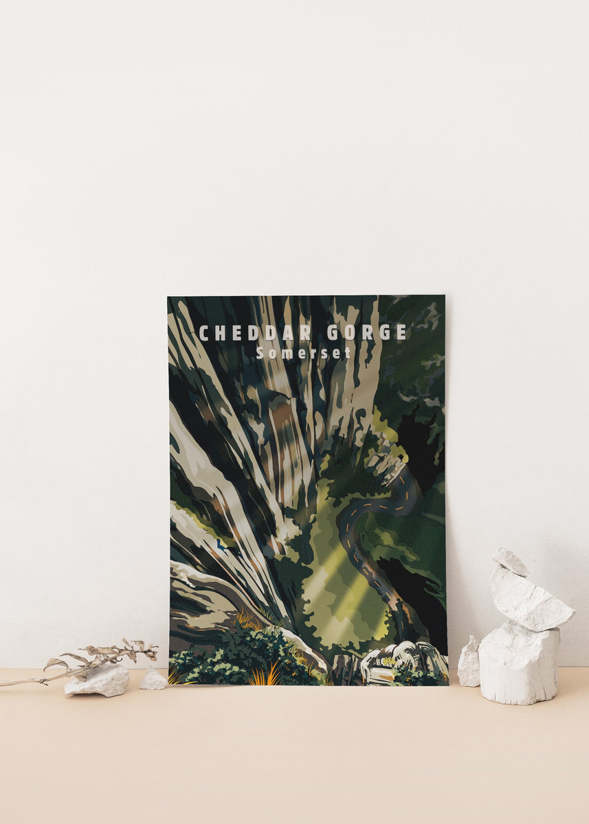 Cheddar Gorge Somerset Travel Poster – Bucket List Prints