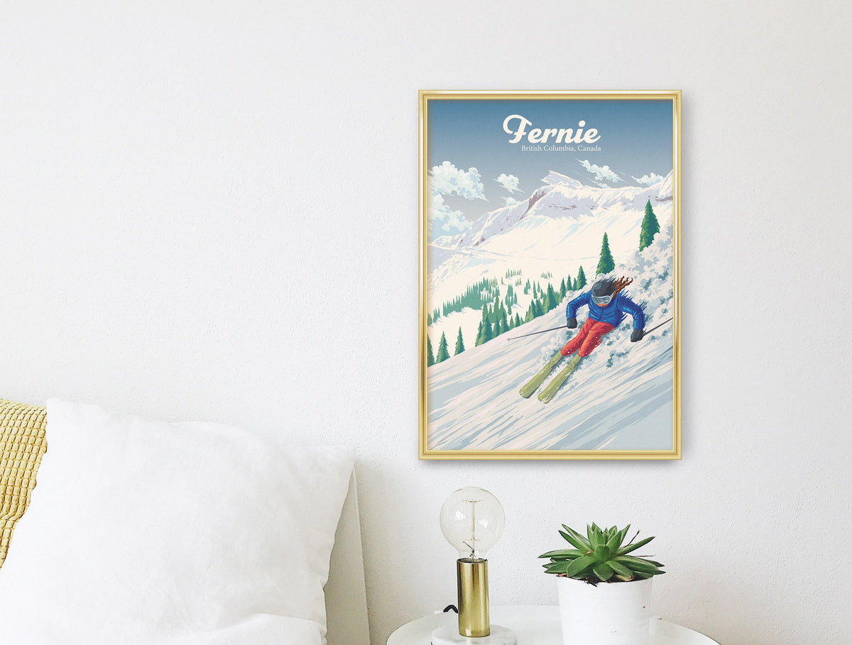 Fernie British Columbia Canada Ski Resort Travel Poster – Bucket List ...