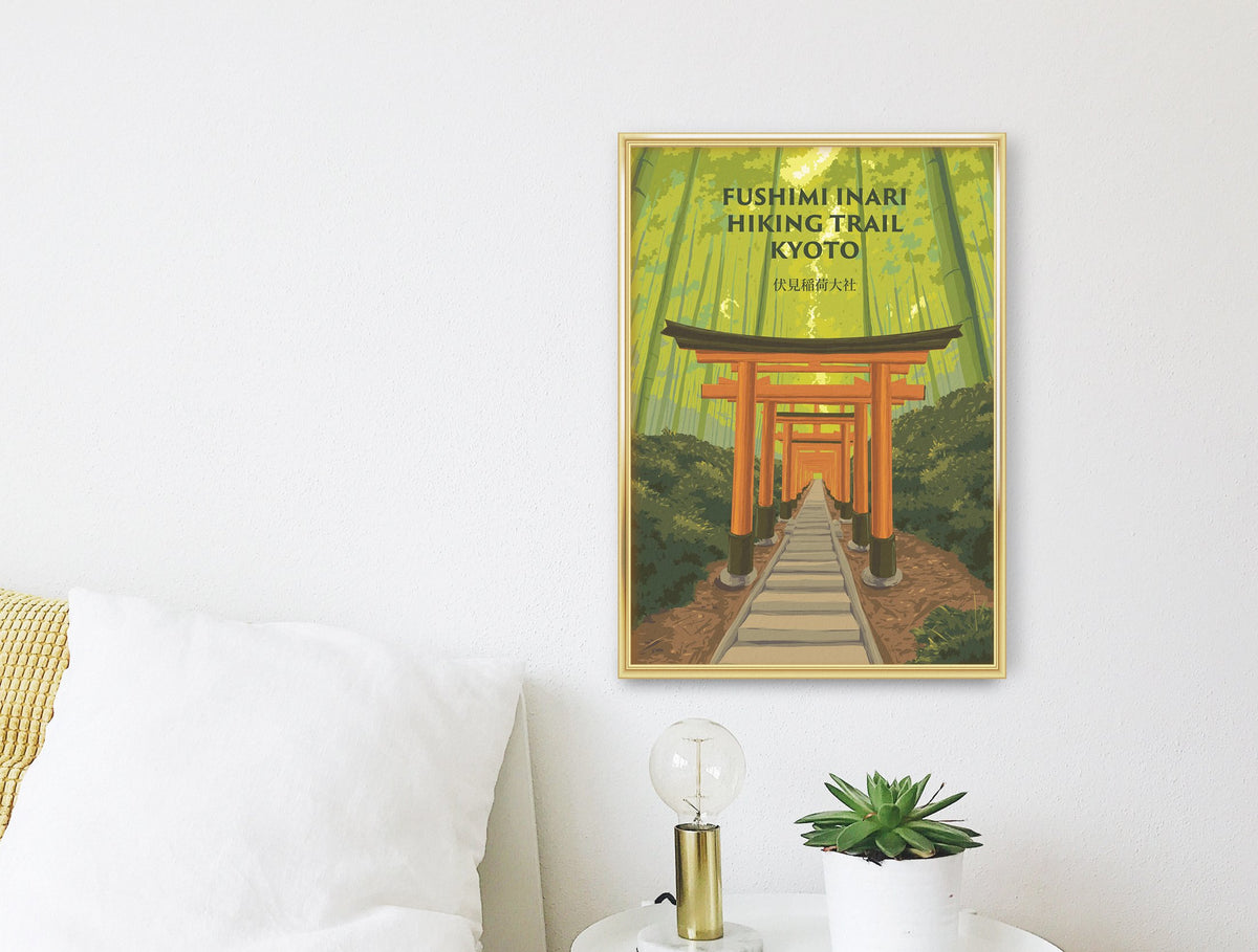 Fushimi Inari Hiking Trail Kyoto Japan Travel Poster – Bucket List Prints