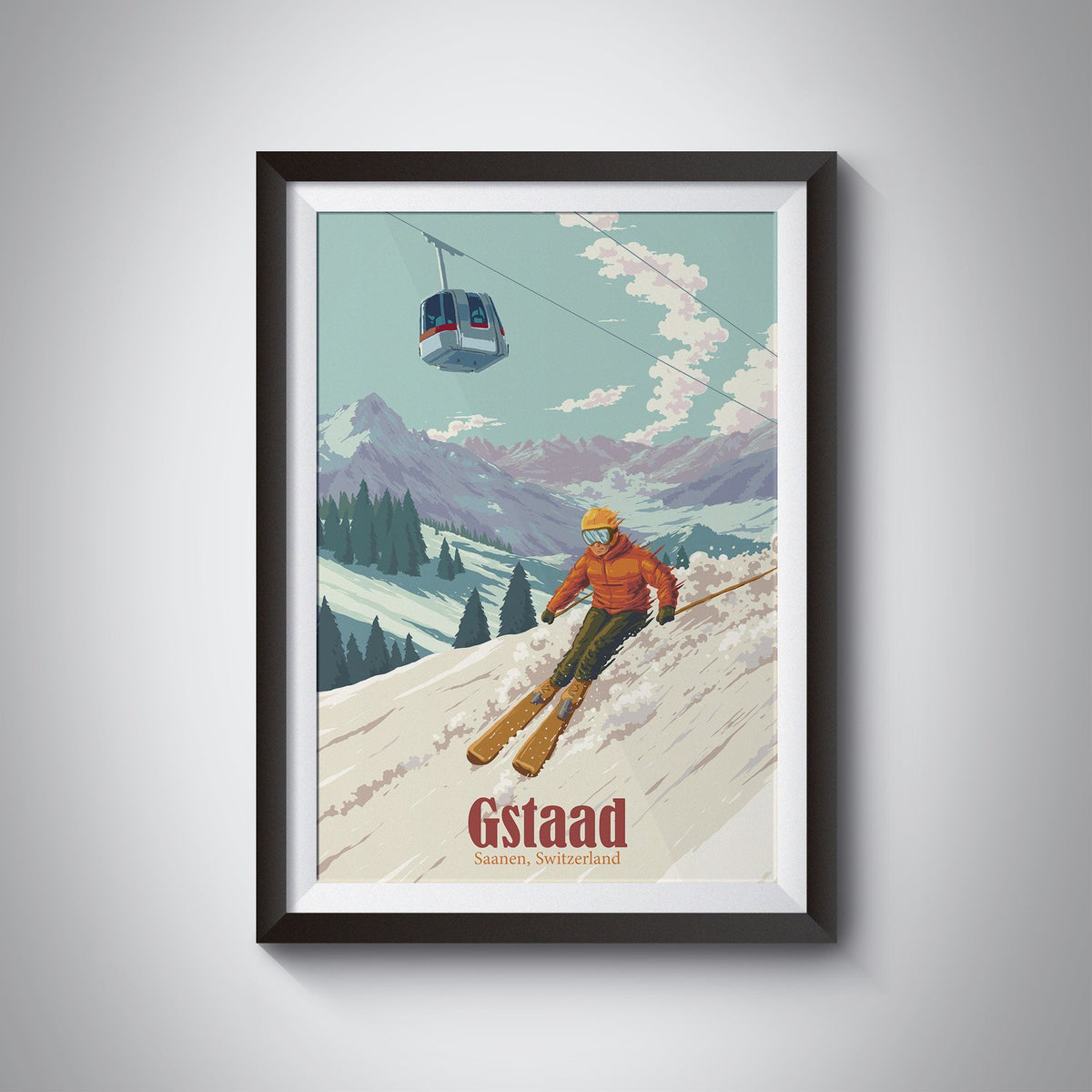 Gstaad Ski Resort Travel Poster – Bucket List Prints