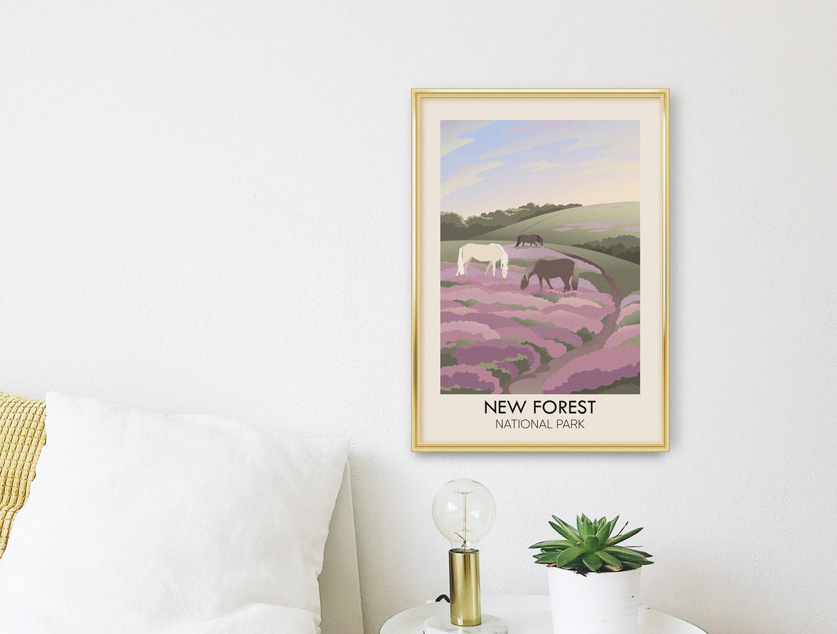 New Forest National Park Modern Travel Poster – Bucket List Prints