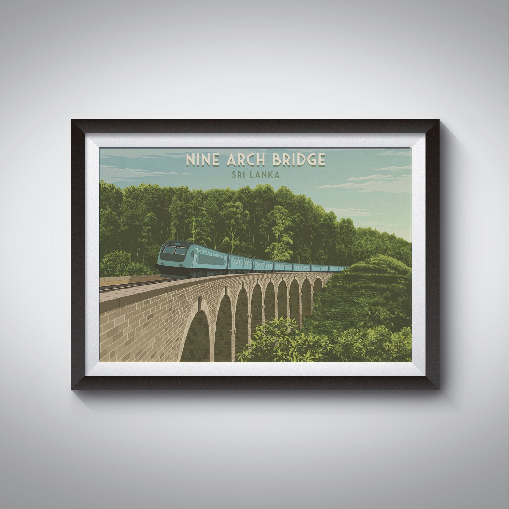 Nine Arch Bridge Sri Lanka Travel Poster – Bucket List Prints