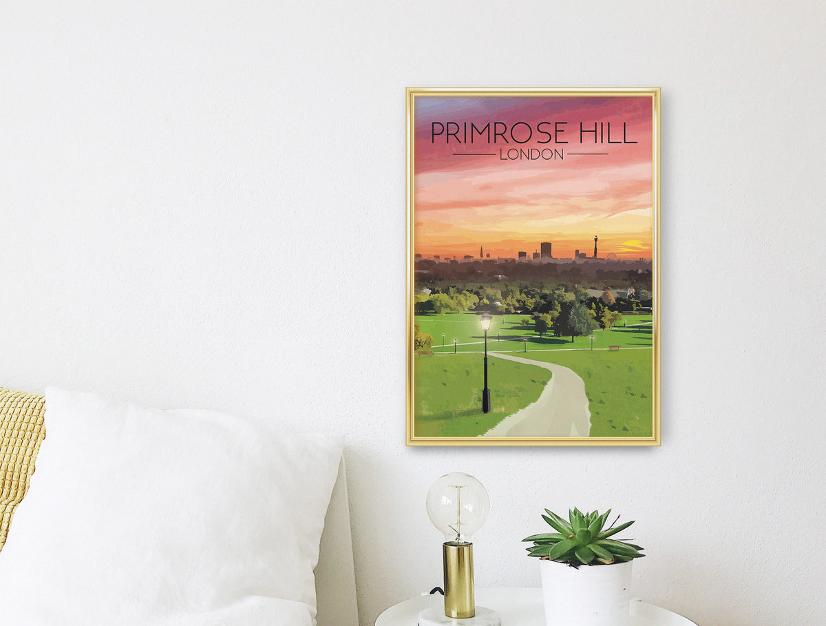 Primrose Hill London Skyline Travel Poster – Bucket List Prints