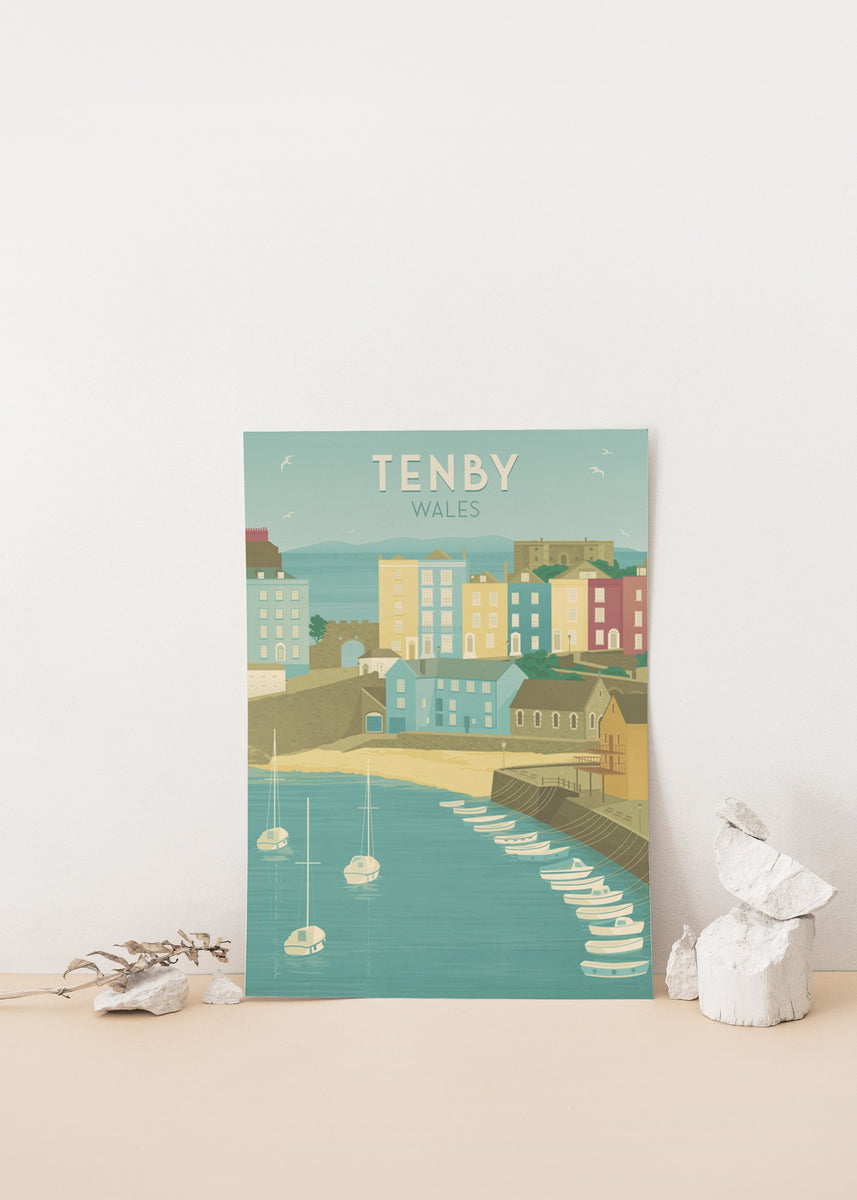 Tenby South Wales Travel Poster – Bucket List Prints