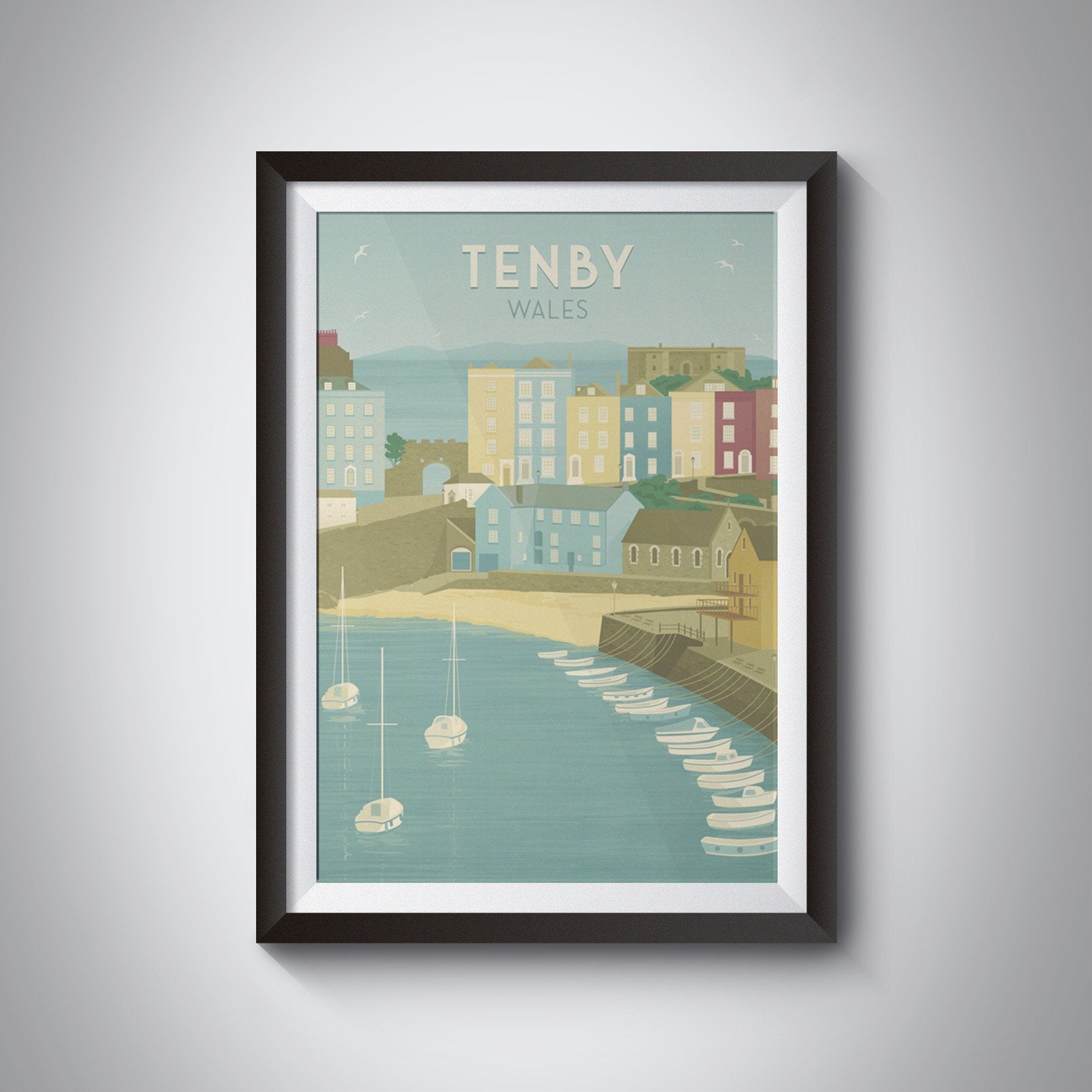 Tenby South Wales Travel Poster – Bucket List Prints