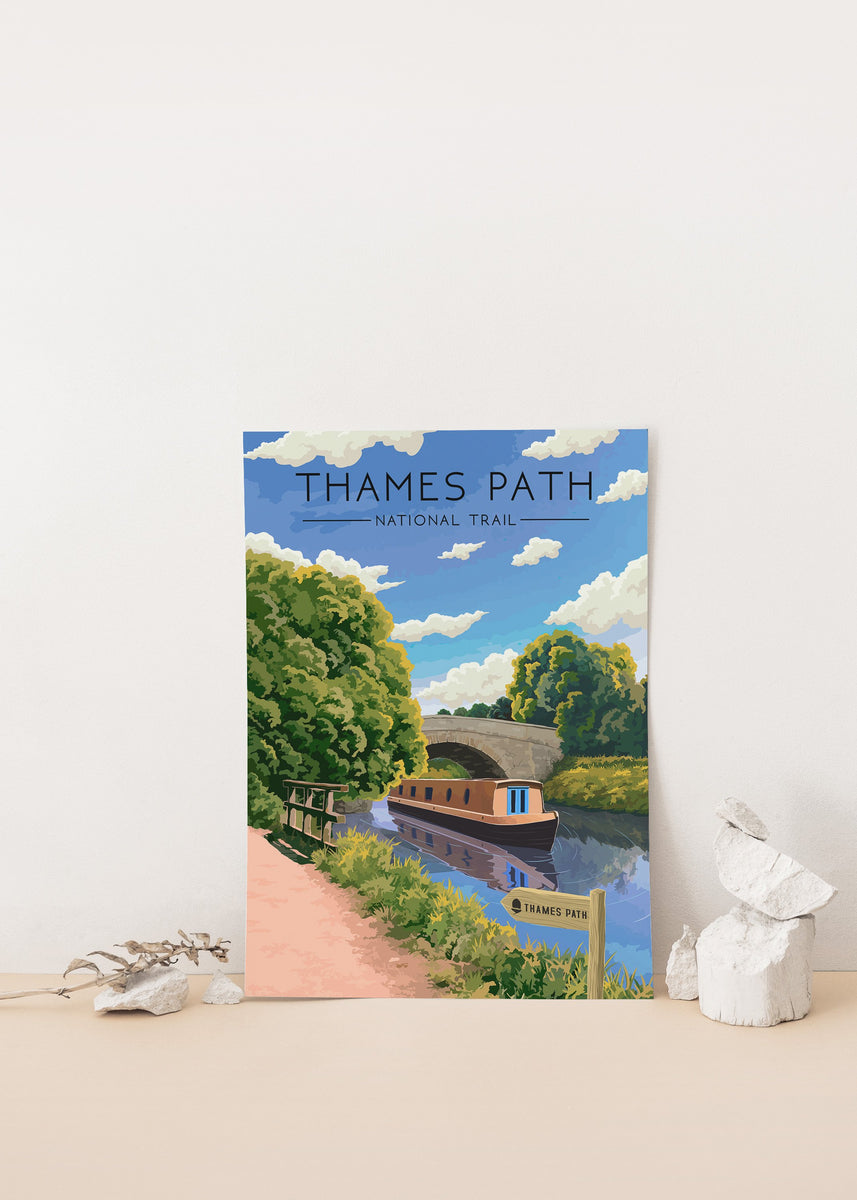 Thames Path National Trail Travel Poster – Bucket List Prints
