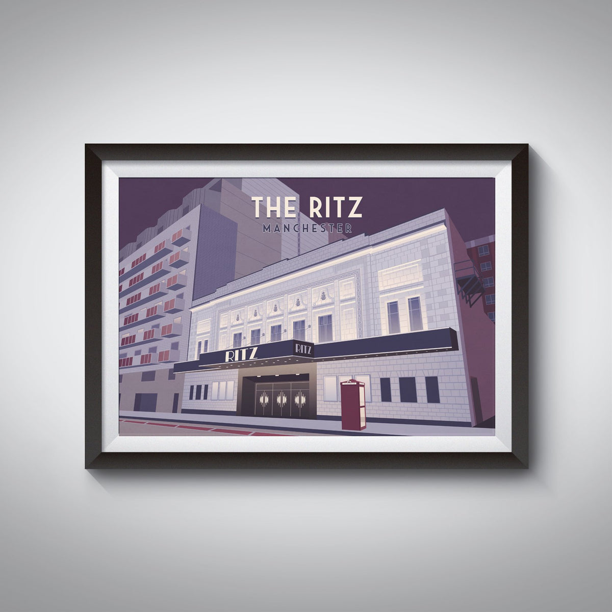 The Ritz Manchester Travel Poster – Bucket List Prints