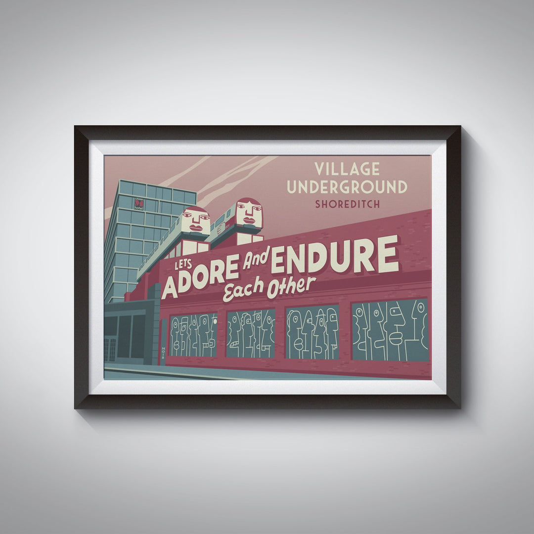 Village Underground Shoreditch London Travel Poster – Bucket List Prints